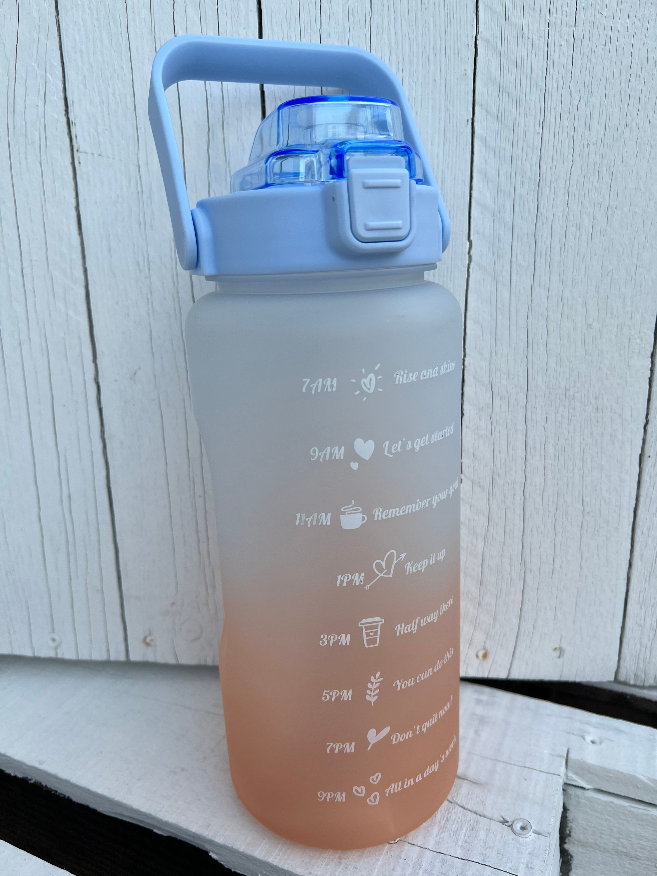 Motivational Water Bottle With Straw and Time Marker BPA Free - Etsy