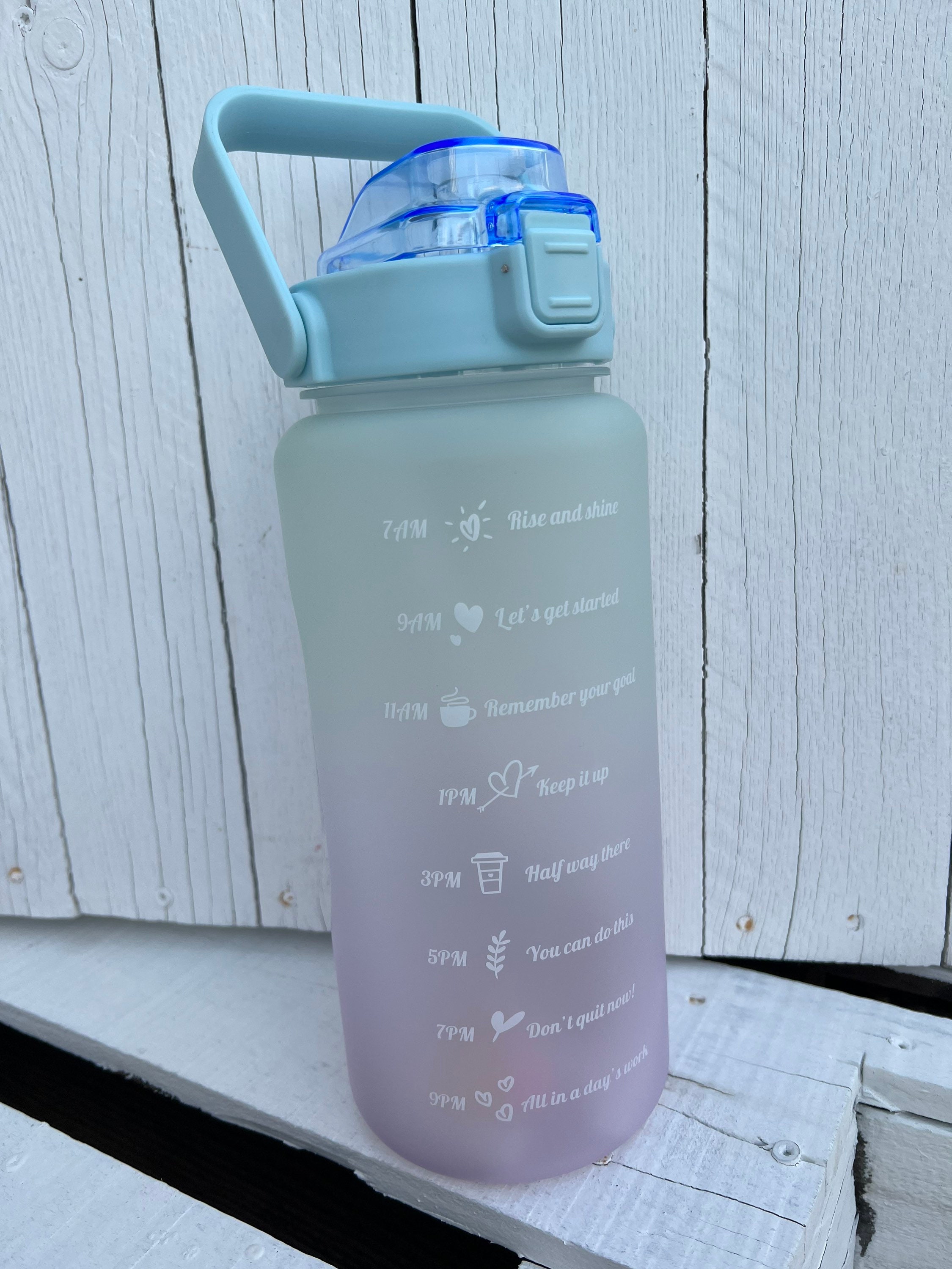 Motivational Water Bottle With Straw and Time Marker BPA Free - Etsy