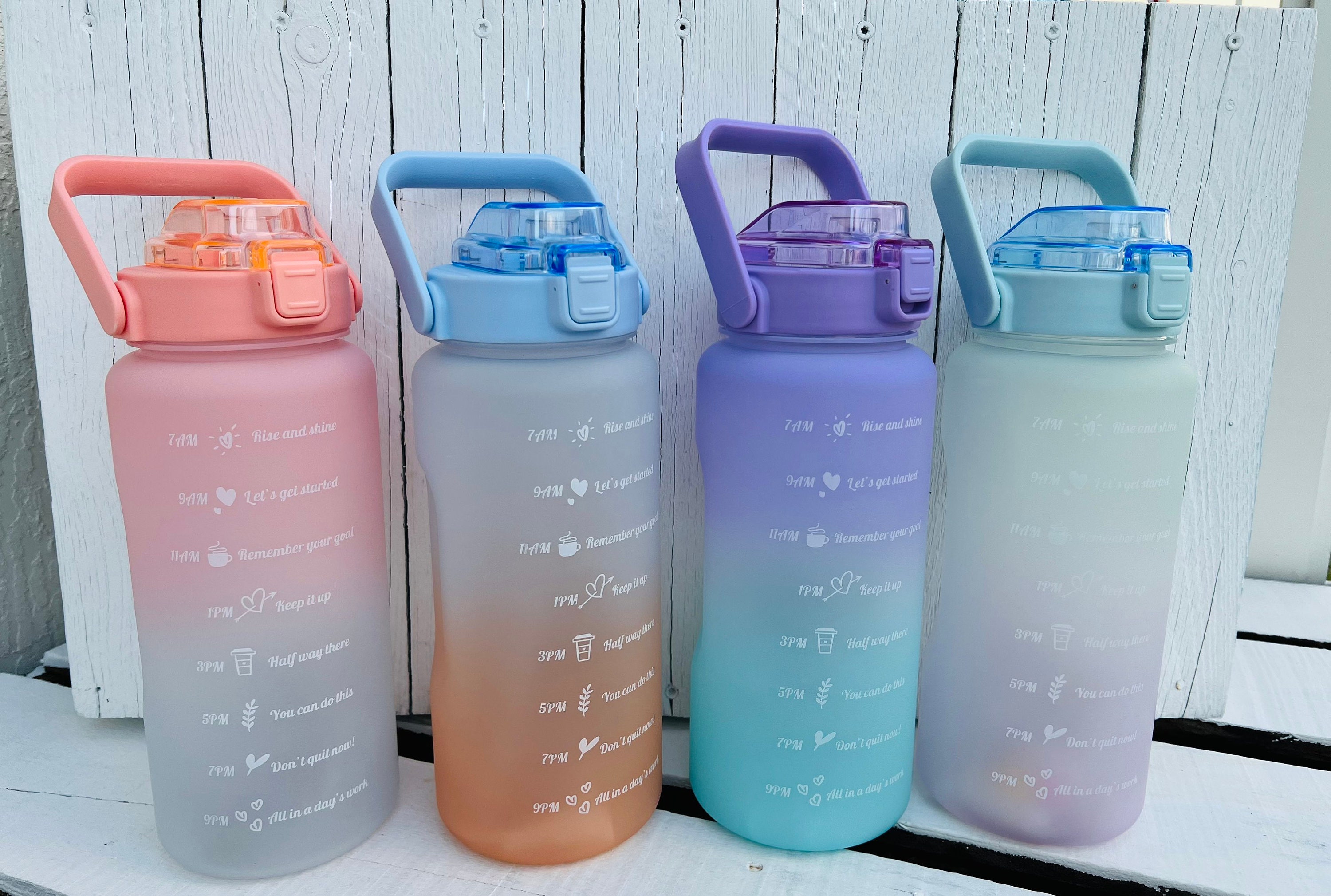 Motivational Water Bottle With Straw and Time Marker BPA Free - Etsy