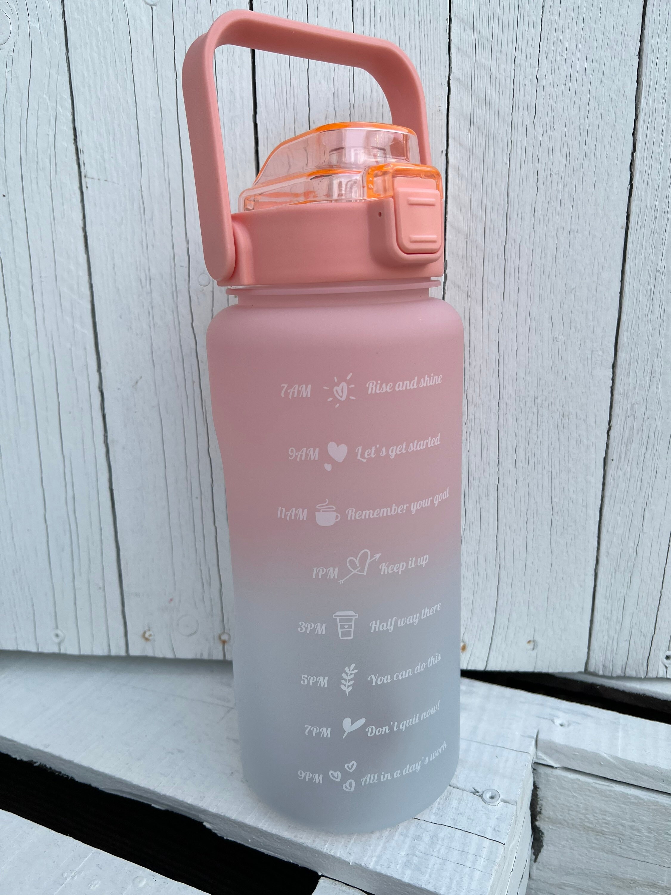 Motivational Water Bottle With Straw and Time Marker BPA Free - Etsy