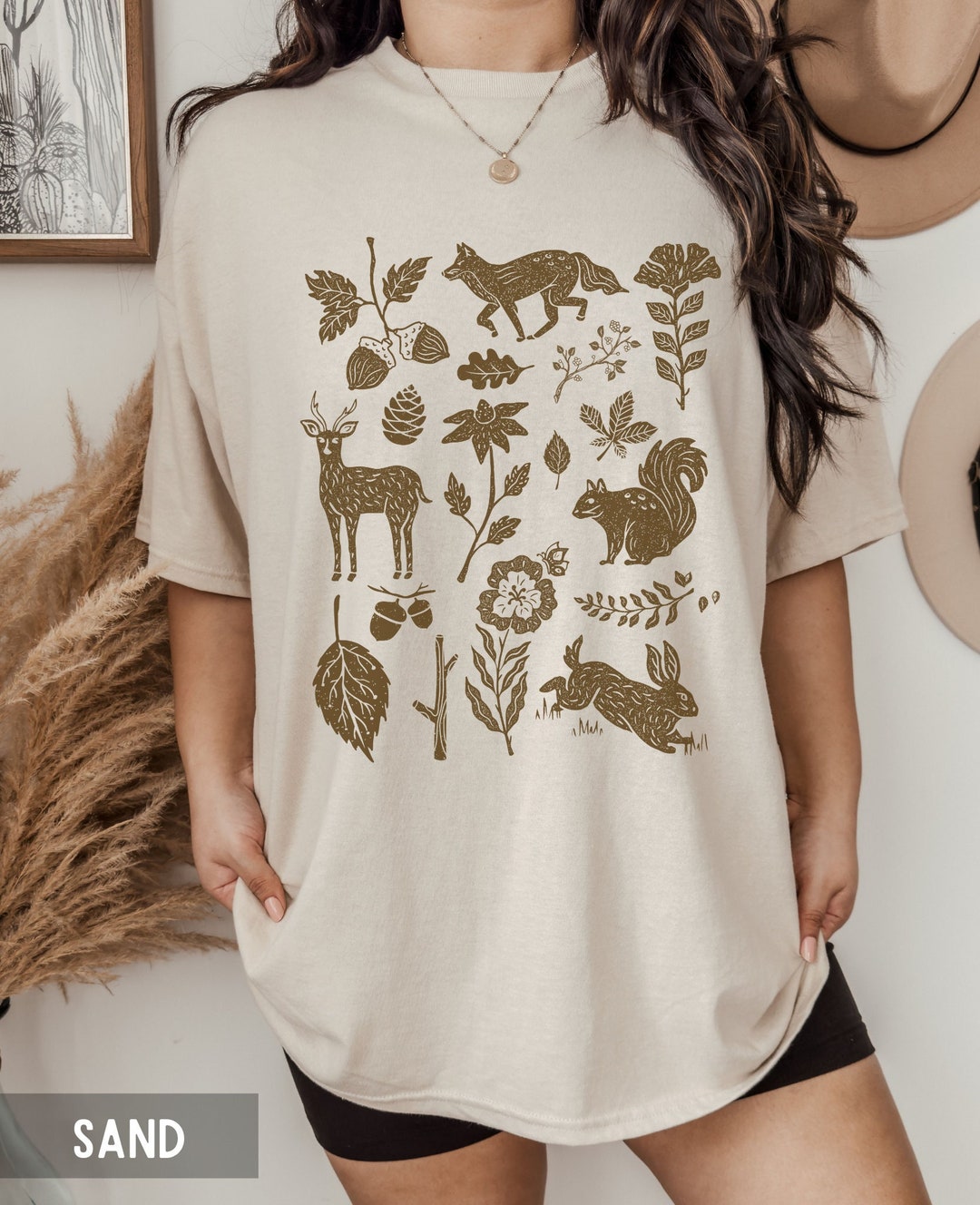 Forestcore Shirt, Dark Academia, Forest Animals, Botanical Cottagecore ...