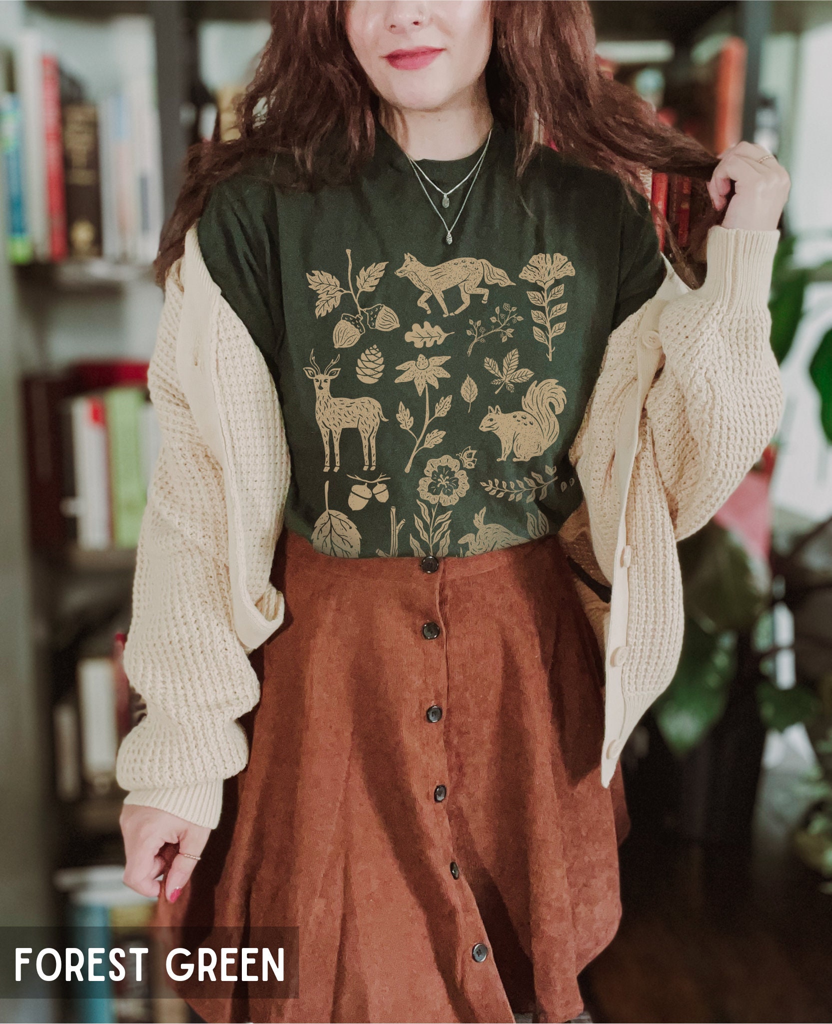 Forestcore Shirt, Dark Academia, Forest Animals, Botanical Cottagecore ...