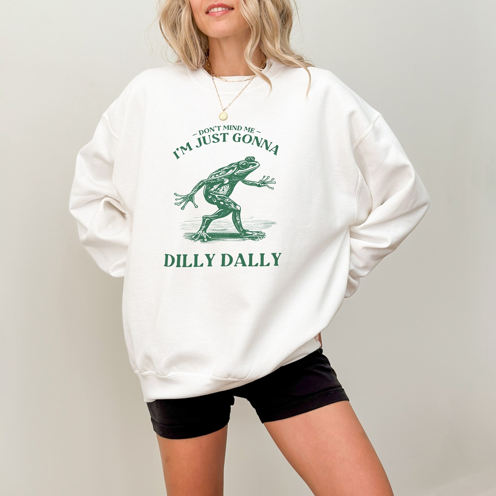 Dilly Dally, Funny Frog Sweatshirt, Weirdcore Clothing, Retro Vintage ...