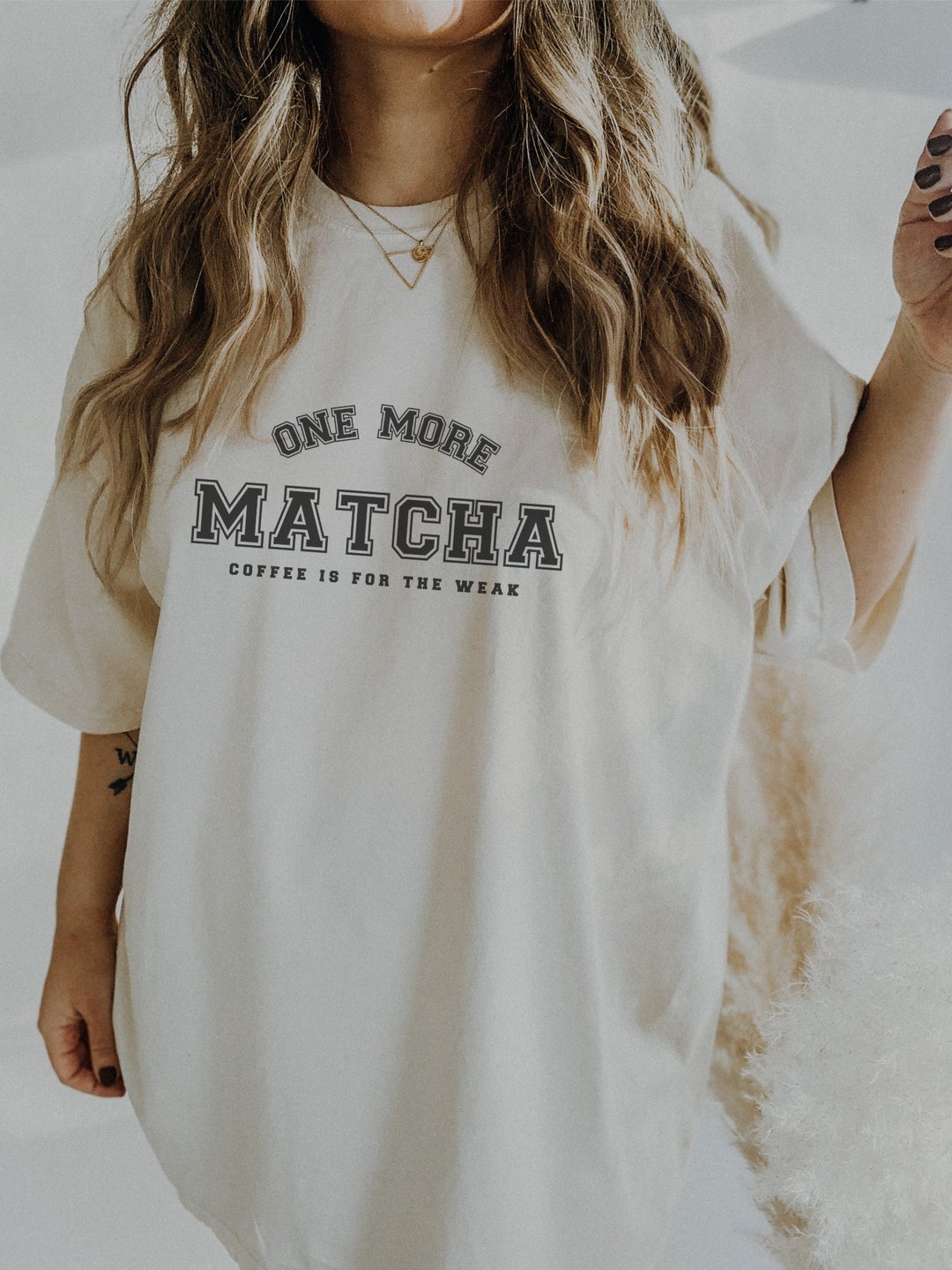 Matcha Shirt, Barista Gift, Varsity Font, One More Matcha, Green Tea ...