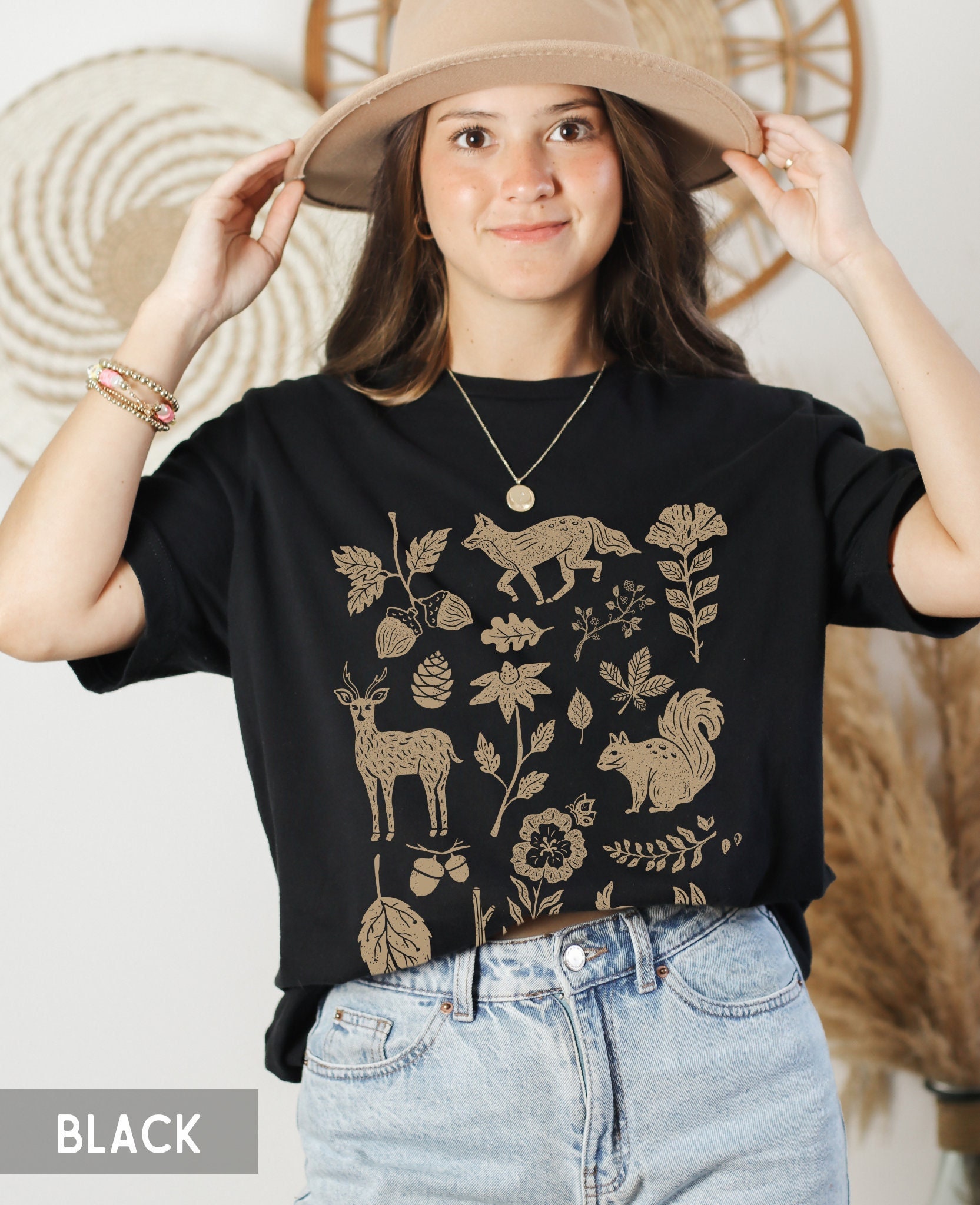 Forestcore Shirt, Dark Academia, Forest Animals, Botanical Cottagecore ...