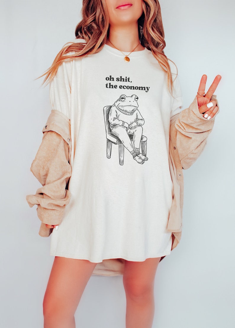 Camiseta divertida de rana, Oh, mierda, la economía, ropa de Weirdcore ...