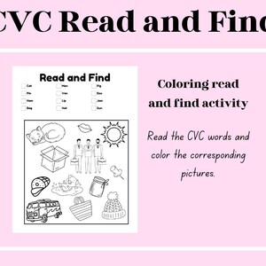 CVC Words Read and Find Worksheet Bundle: Early Reading Printable ...