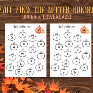 Fall Theme Find the Letter Printable Worksheets Alphabet Activity ...