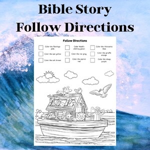 Bible Story Follow Directions Worksheet Bundle (digital Download) - Etsy