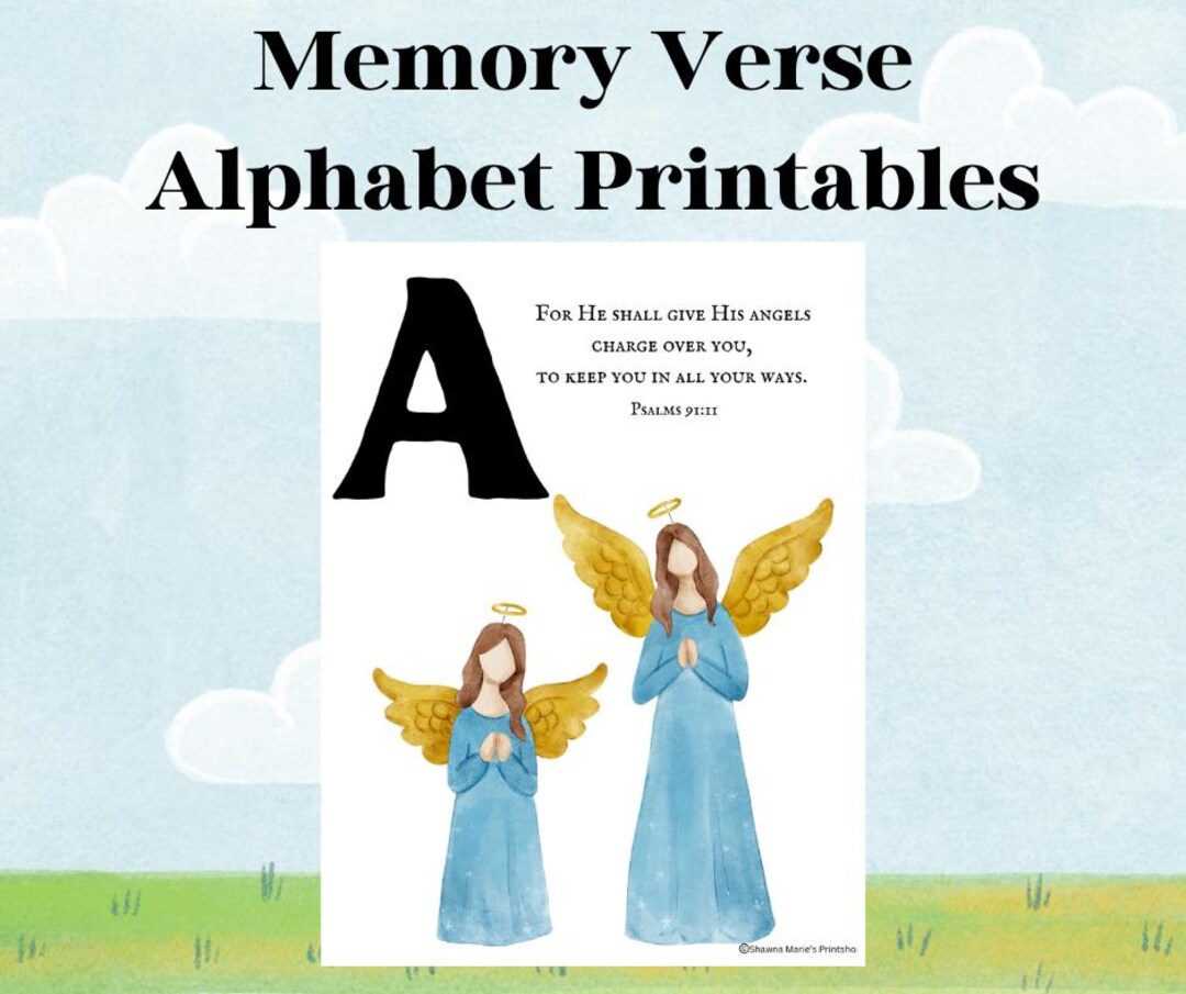 Children's Bible Alphabet Memory Verse Prints | Sunday School Printable ...