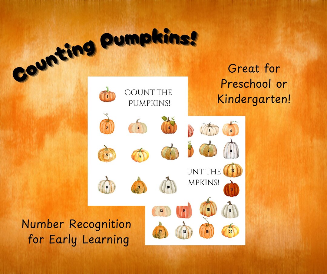 Counting Fall Pumpkins 1 Through 20 Number Recognition Prek ...