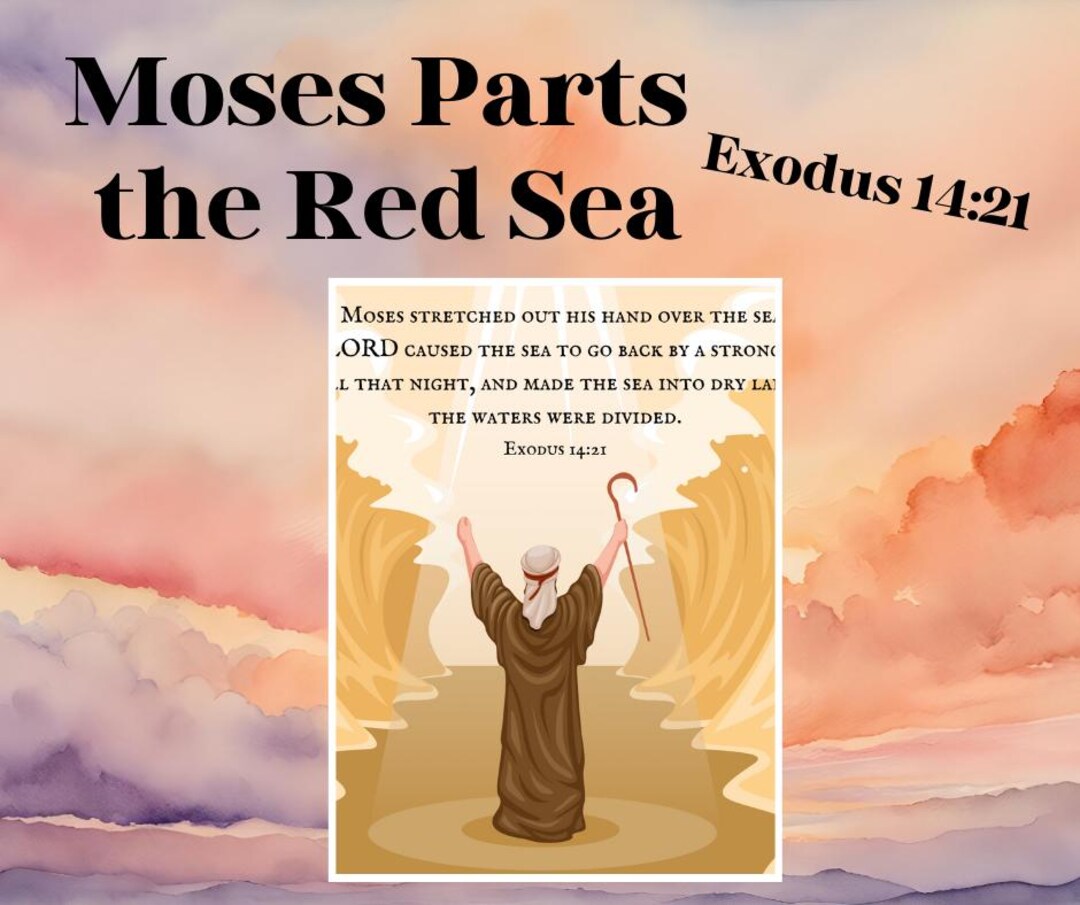 Moses Parts the Red Sea | Sunday School Poster Printable | Memory Verse ...