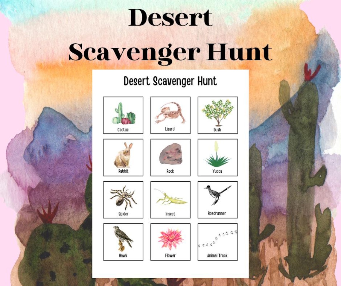 Desert Scavenger Hunt for Kids: Nature Outdoor Game (printable) - Etsy