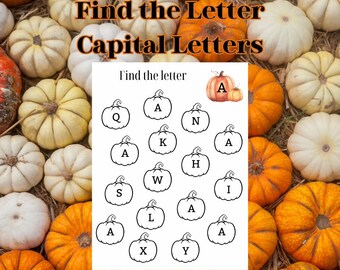 Pumpkin Find the Letter Worksheets Bundle | 26 Alphabet Printable Pages ...
