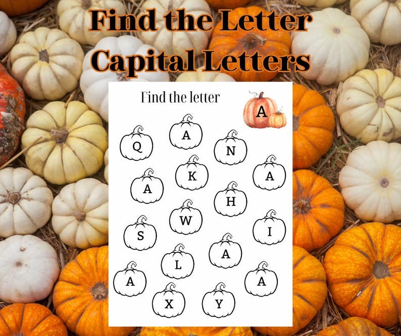 Pumpkin Find the Letter Worksheets Bundle | 26 Alphabet Printable Pages ...