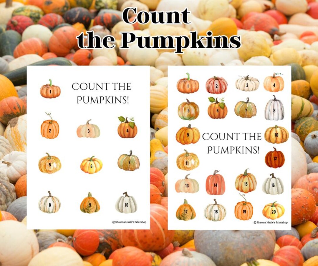 Counting Fall Pumpkins 1 - 20 Number Recognition | Prek Preschool ...