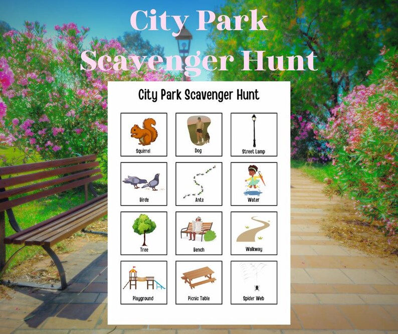 City Park Scavenger Hunt for Kids: Outdoor Nature Game (printable) - Etsy