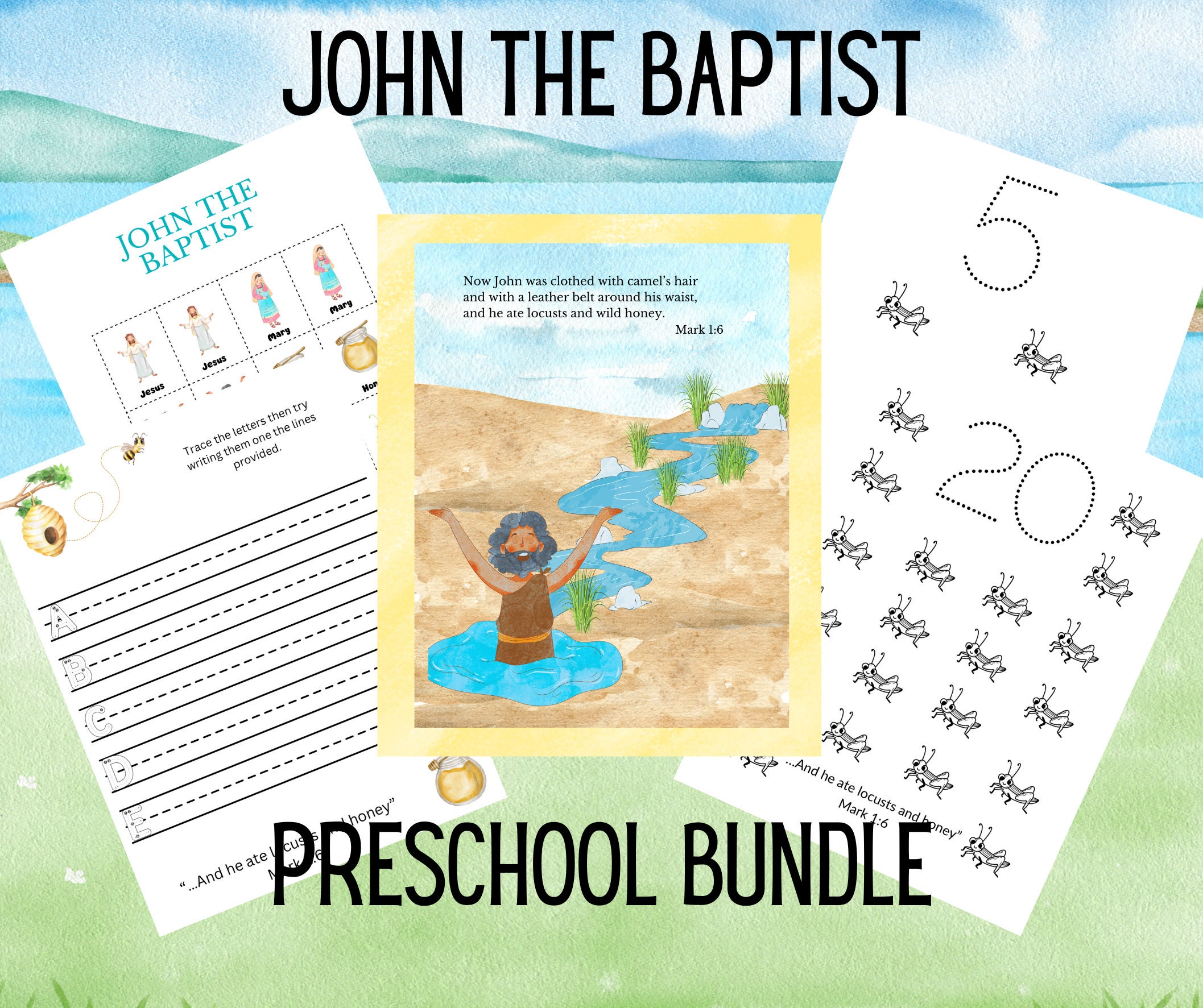 John the Baptist Preschool Bundle | Children's Bible Study | Sunday ...