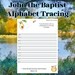 John the Baptist Alphabet Tracing Worksheet: Kids' Handwriting Bundle ...