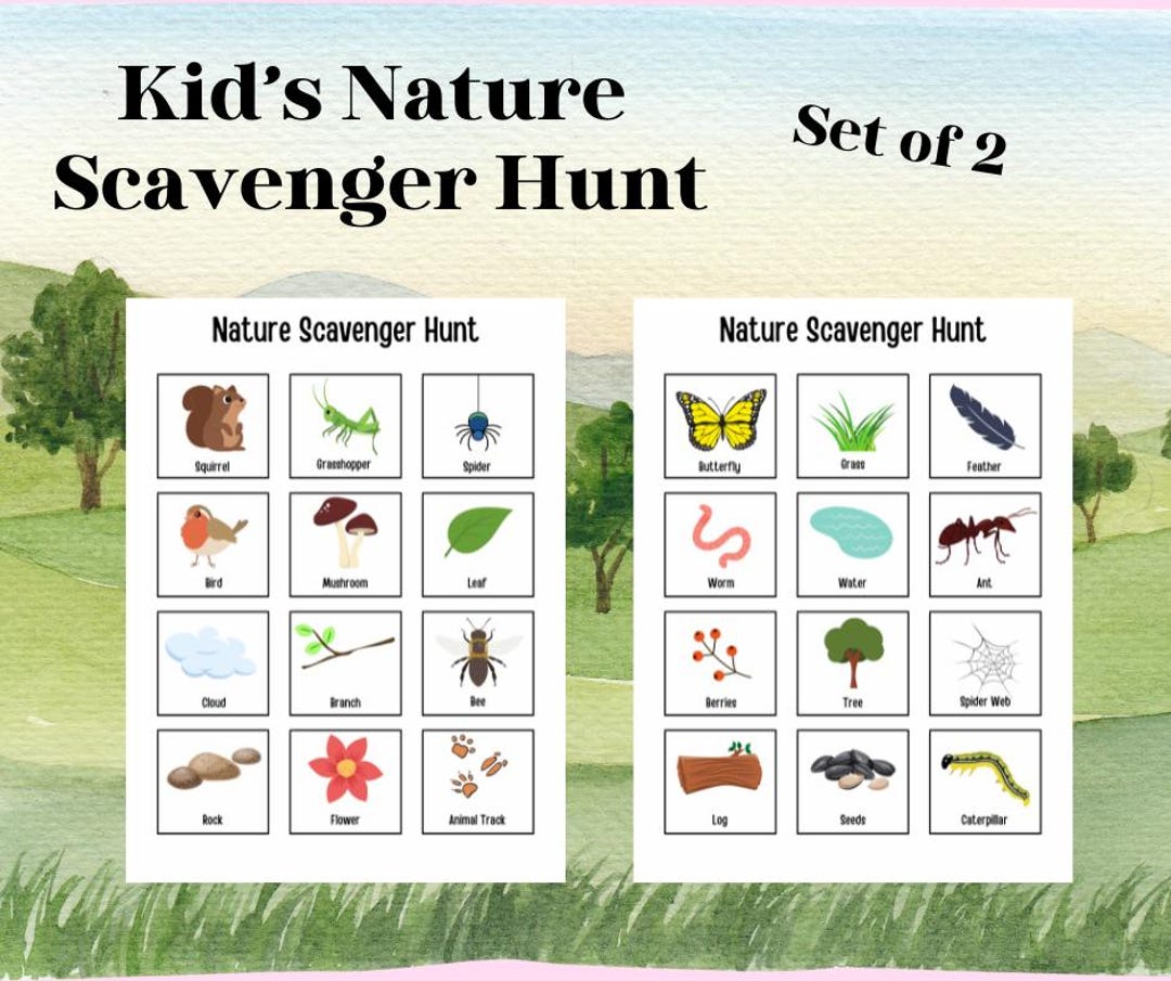 Kids Nature Scavenger Hunt: Outdoor Nature Game (digital Download) - Etsy