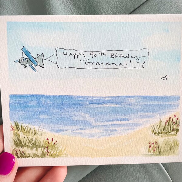 Watercolor Name Card - Etsy