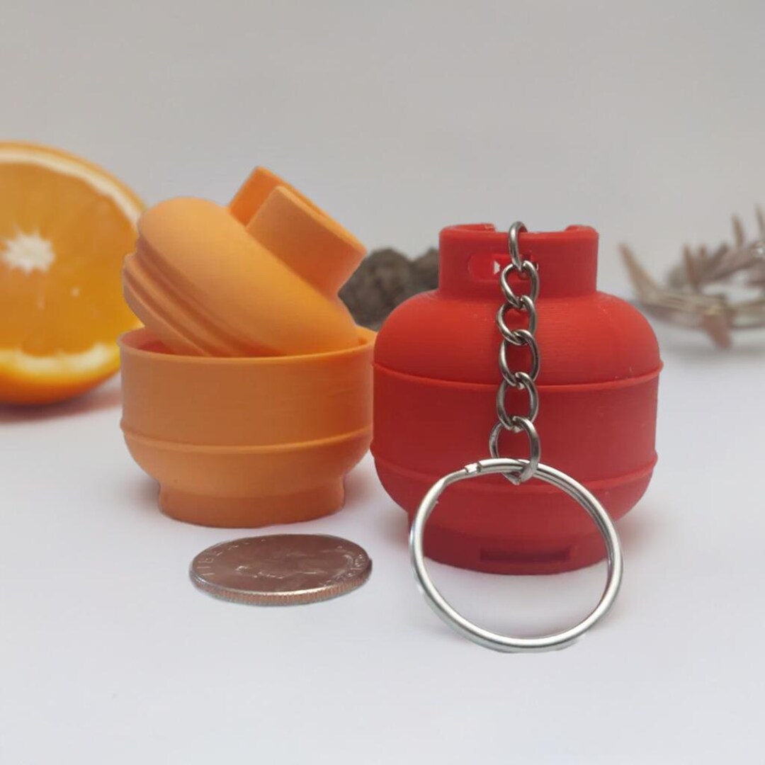 Secret Stash Keychain | Mini Storage Container Keyring | Pill Box ...