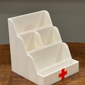 First Aid Organizer Compact Bandage Storage Box White Medical Caddy ...