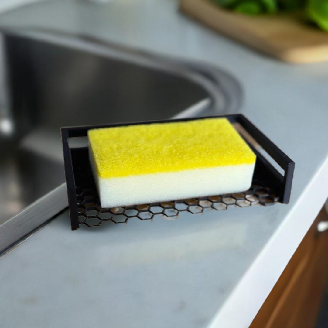Kitchen Sponge Holder | Honeycomb Drainage Design | Sink Organizer ...