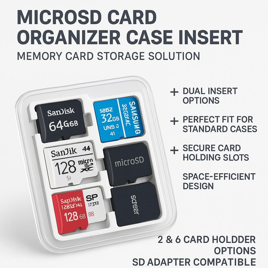 Microsd Card Organizer Case Insert | Memory Card Storage Solution | 2 ...