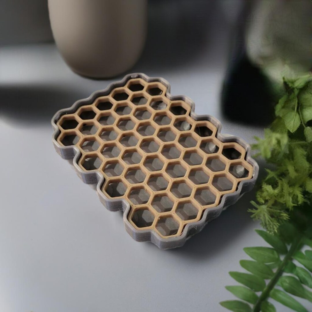 Hexagonal Soap Dish With Locking Tabs | Two-piece Sponge Holder | Honeycomb Dish Drainer ...