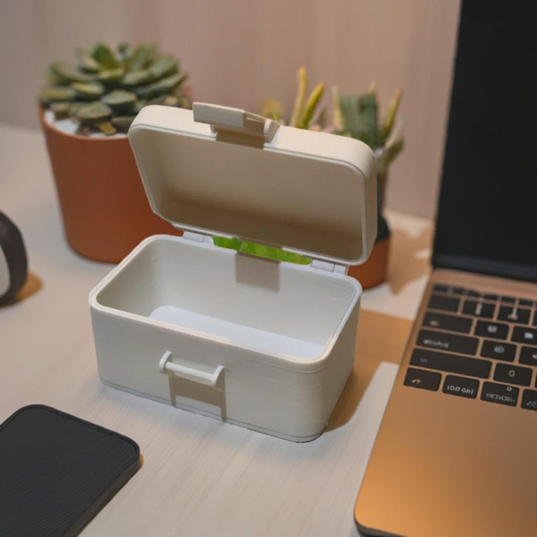 Compact Storage Box With Latch | Hinged Box With Lid | Small Parts ...