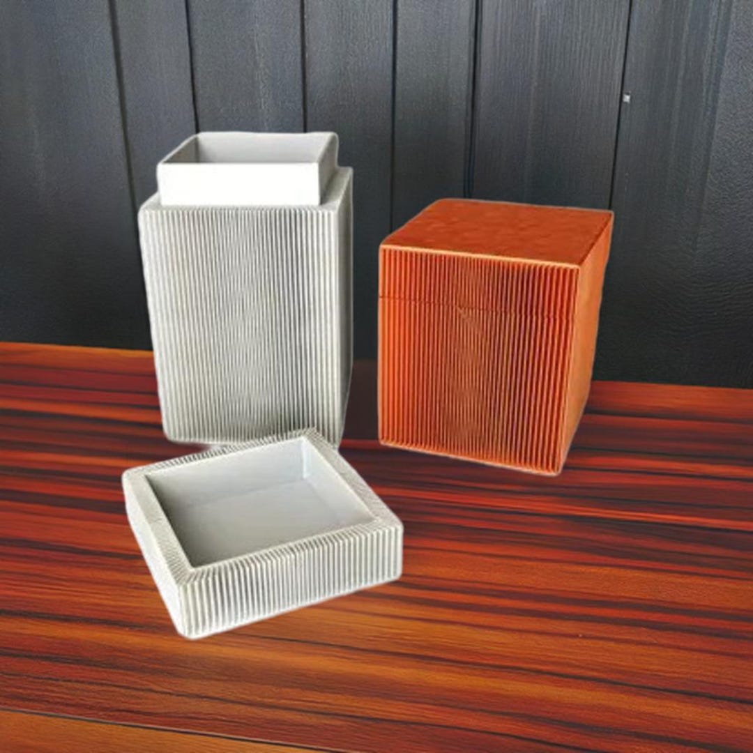 Designer Box With Wave Pattern | Modern Storage Container | Decorative ...