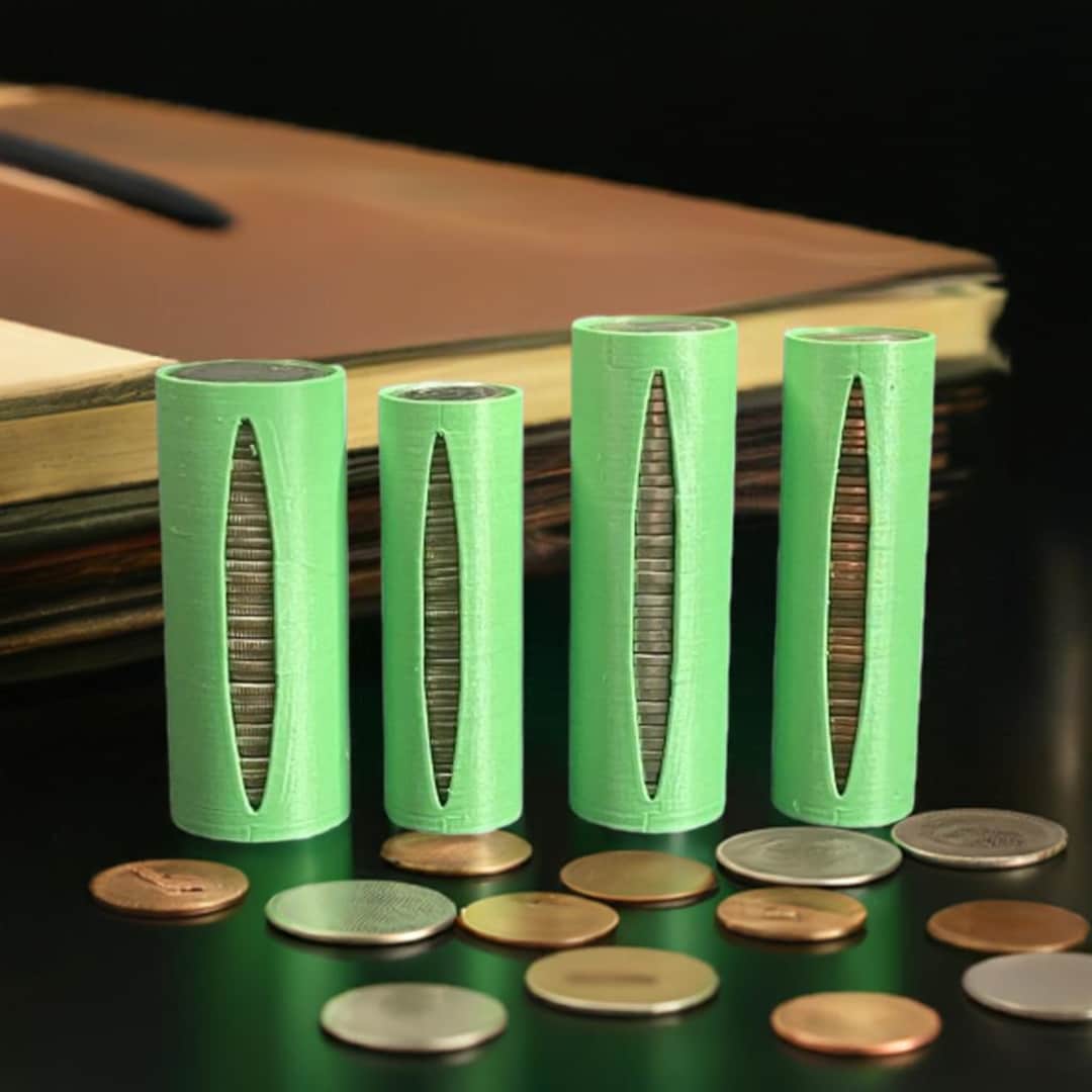 US Coin Sorting Tubes | Quarter Dime Nickel Penny Counter Set | Money ...