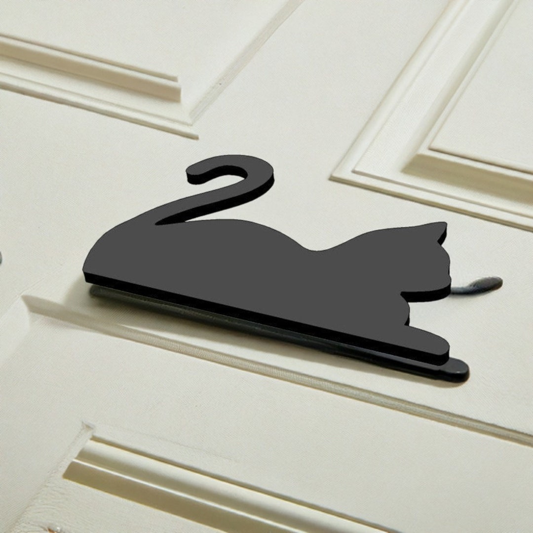 Halloween Black Cat Door Topper Sitting | Spooky Home Decor | Feline ...