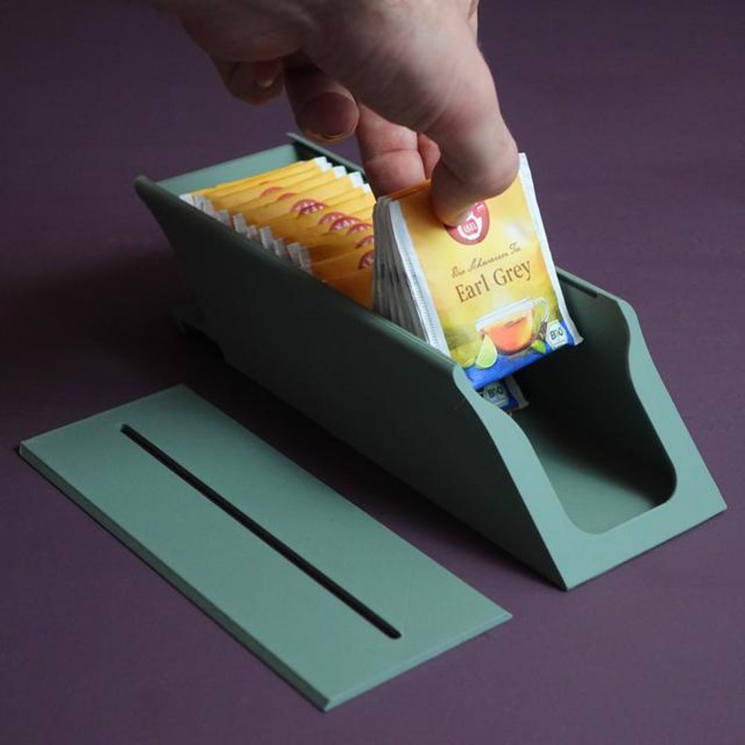 Tea Bag Dispenser | Wall Mounted Kitchen Storage Organizer | Modern ...