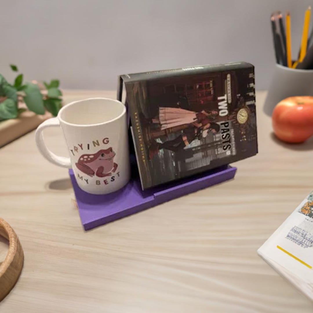 Multifunctional Book & Tablet Stand | Coffee Mug Holder Reading Desk ...