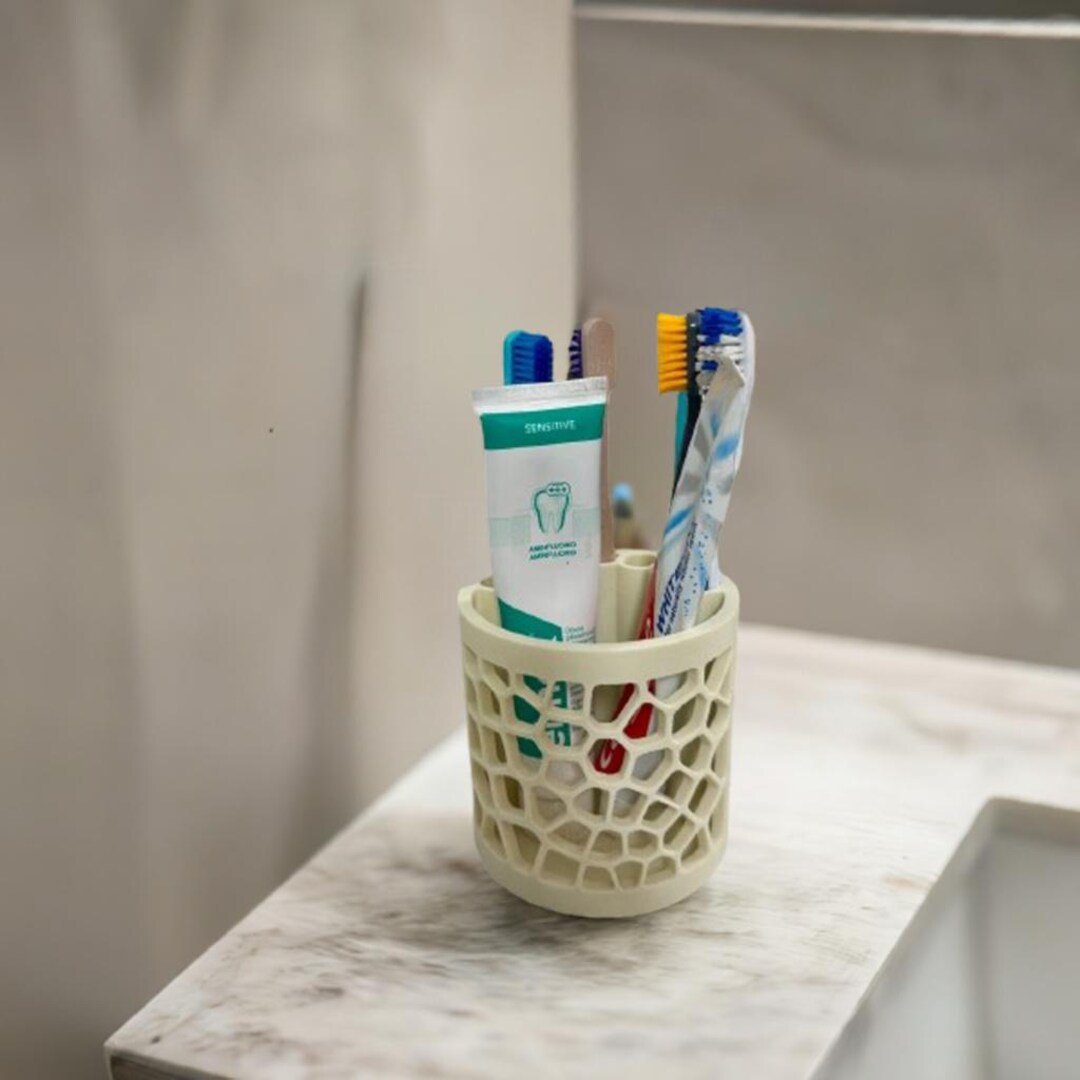 Bathroom Toothbrush & Toothpaste Organizer Stand | Wall Mount or ...