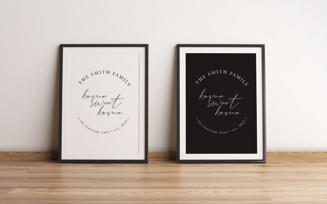 Personalized Welcome Home Print: Modern Family Name Art (digital ...