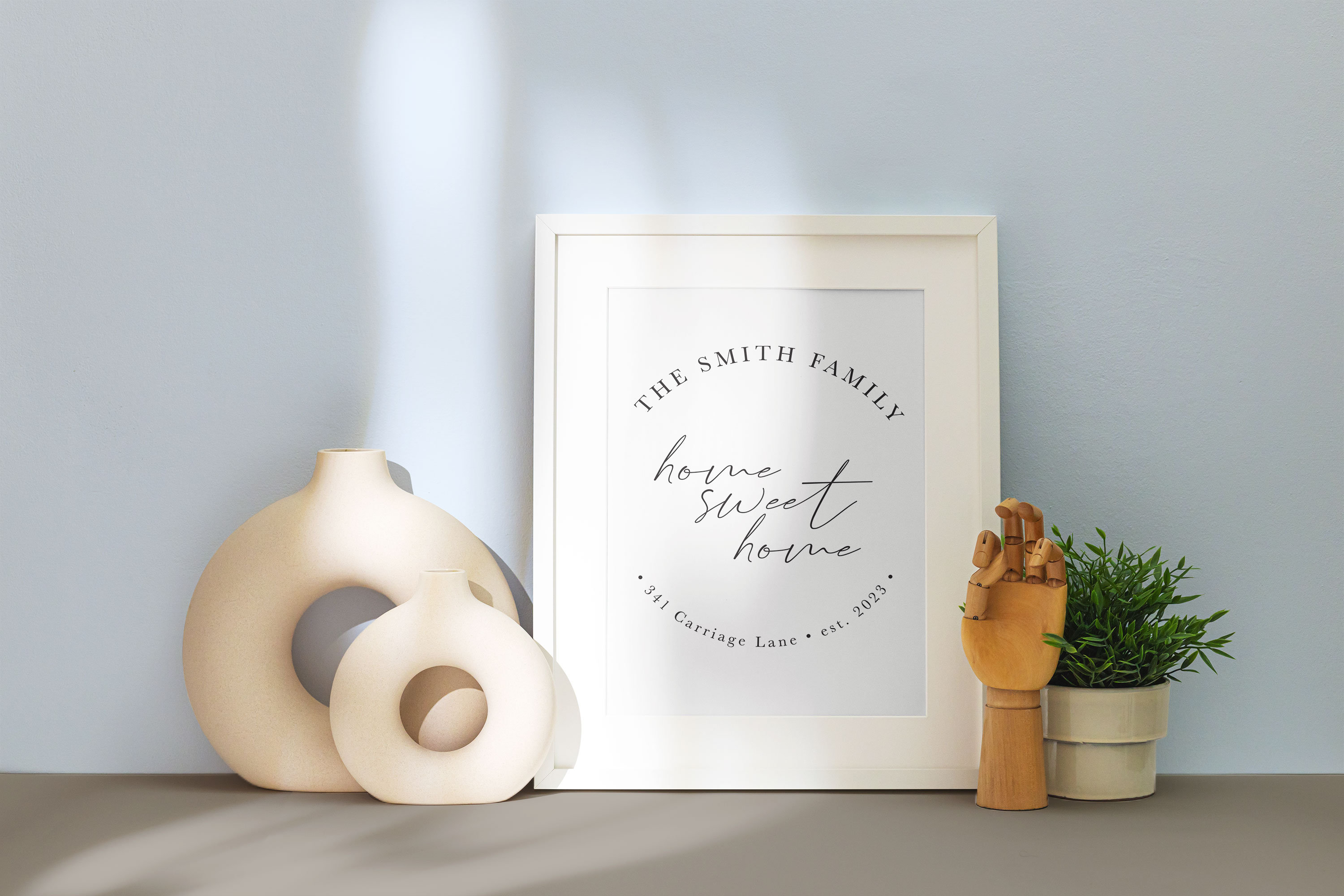 Personalized Welcome Home Print: Modern Family Name Art (digital ...