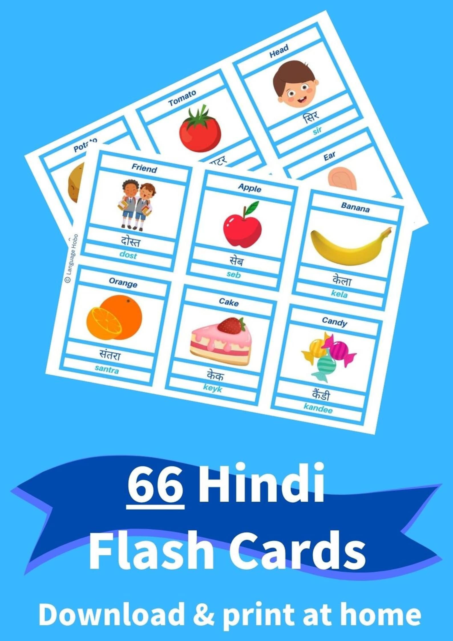 Printable HINDI (varnamala) Flashcards [PDF] - 66 First Words for ...