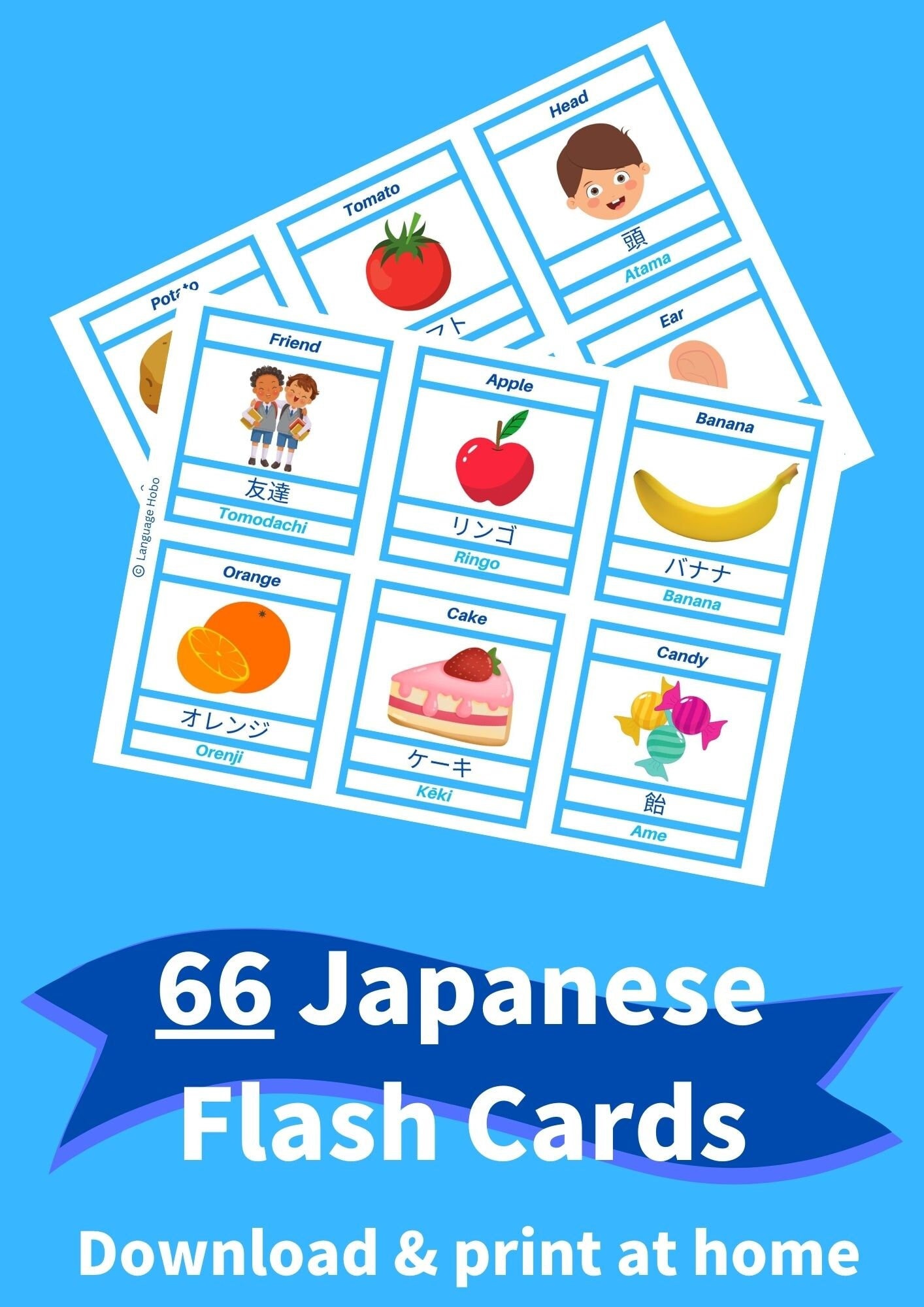 Printable JAPANESE Flashcards [PDF] - 66 First Words for Beginners ...