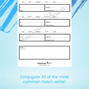 Dutch Verb Conjugation Practice PDF Download! - Practice Conjugating 30 ...