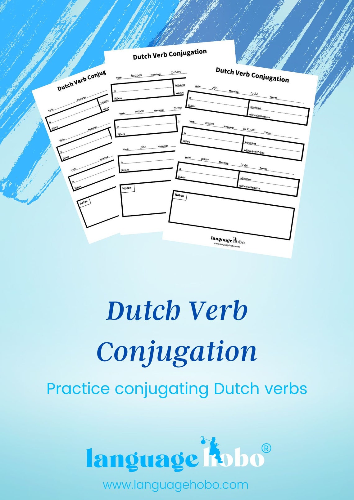 Dutch Verb Conjugation Practice PDF Download Practice Conjugating 30 of ...