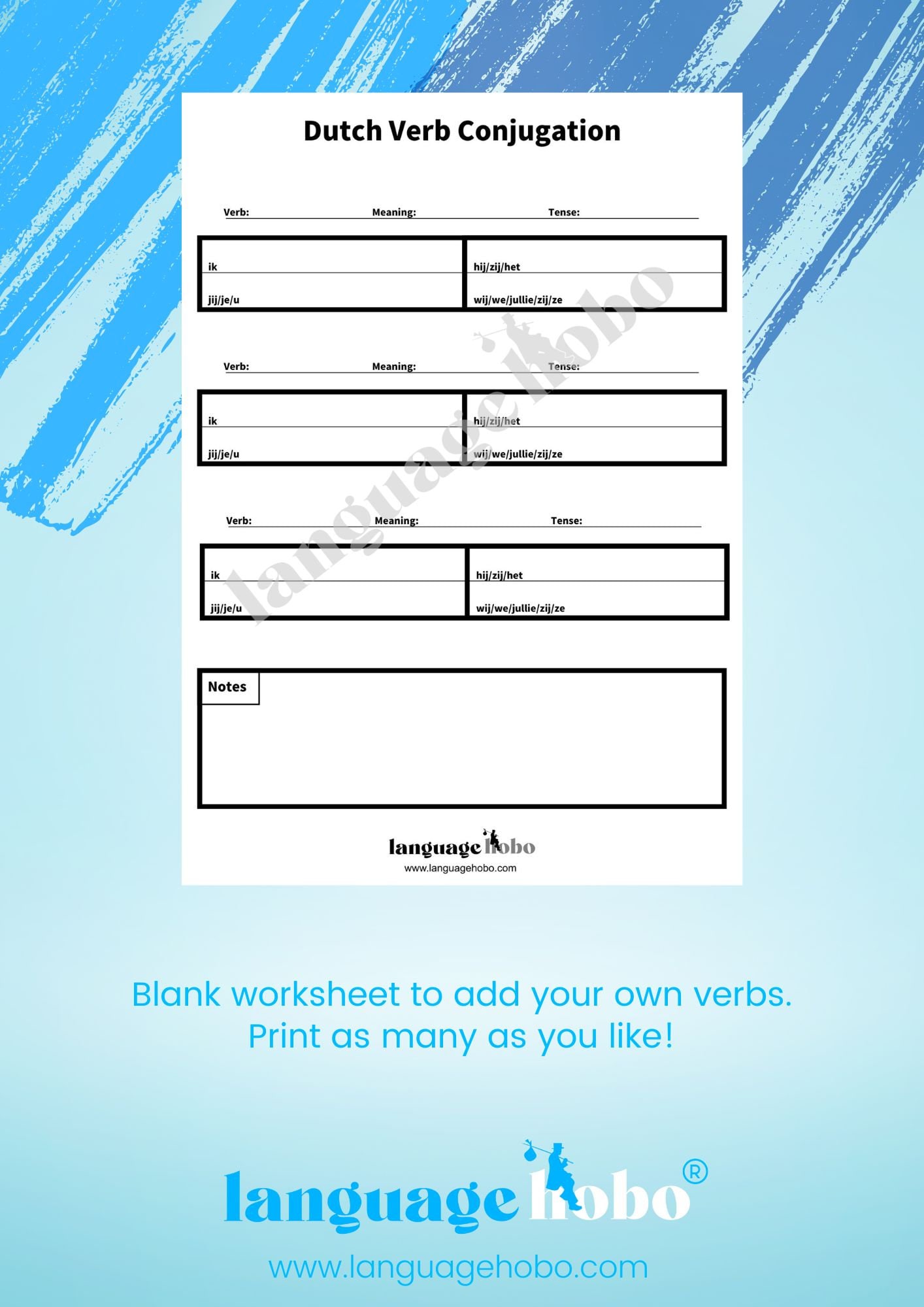 Dutch Verb Conjugation Practice PDF Download! - Practice Conjugating 30 ...