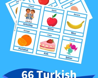 Printable Turkish Vocabulary Cards - Etsy