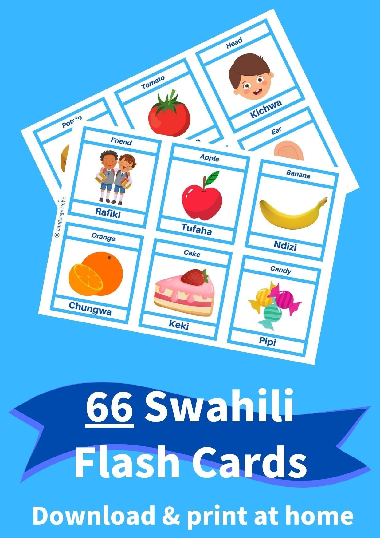 Printable SWAHILI Flashcards [PDF] - 66 First Words for Beginners ...