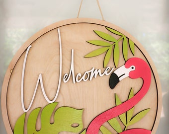 Flamingo Svg Welcome Sign - Etsy