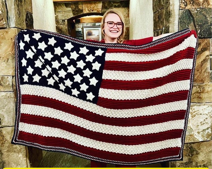 American Flag Afghan Crochet Pattern - Etsy Canada