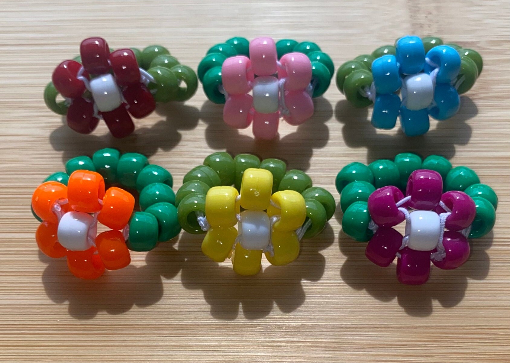 Colorful Handmade Pony Bead Accessories - Rave Kandi Candy Bead Rings ...