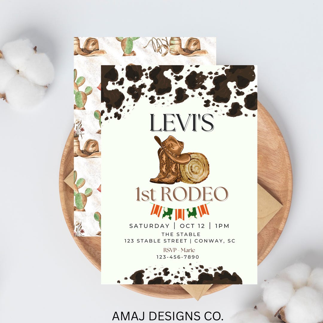 Editable Rodeo Birthday Party Bash, Personalize Invitation With ...